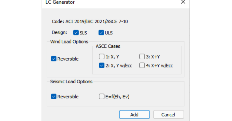 RISA | Load Combination Generator in ADAPT-Builder