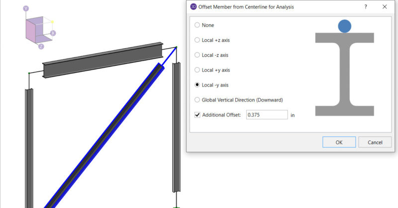 RISA | How the Analysis Offset feature can be used to design WT Braces