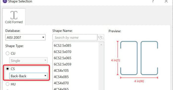 RISA | Design of Back-to-Back CFS profiles now in RISAFloor