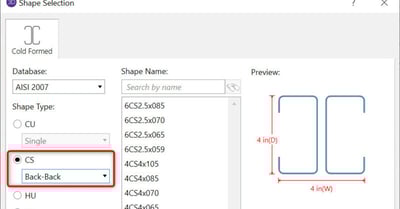 RISA | Cold-Formed Steel Back to Back Design