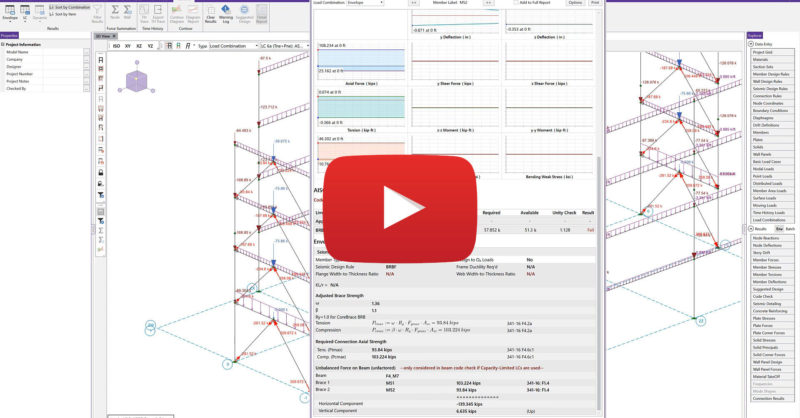 RISA | How the Analysis Offset feature can be used to design WT Braces