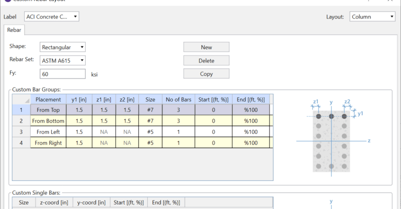 RISA | How to Create and Apply A Custom Rebar Layout