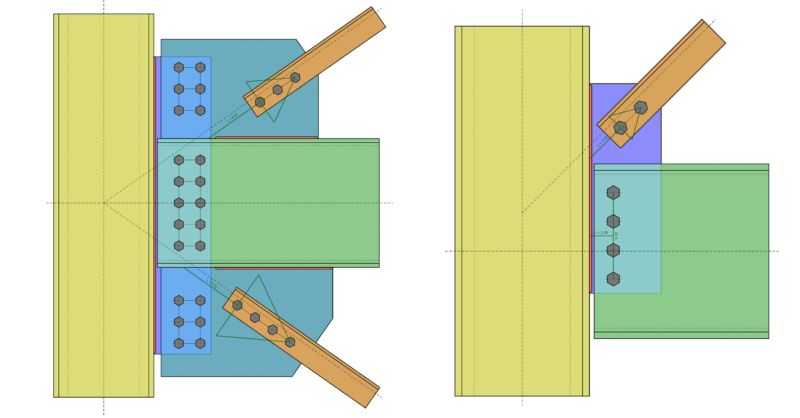 RISA | Vertical Diagonal Brace Extended Shear Tab Connections in…