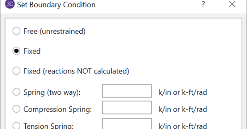 RISA | What is the Difference Between Fixed and Reactions on Boundary…