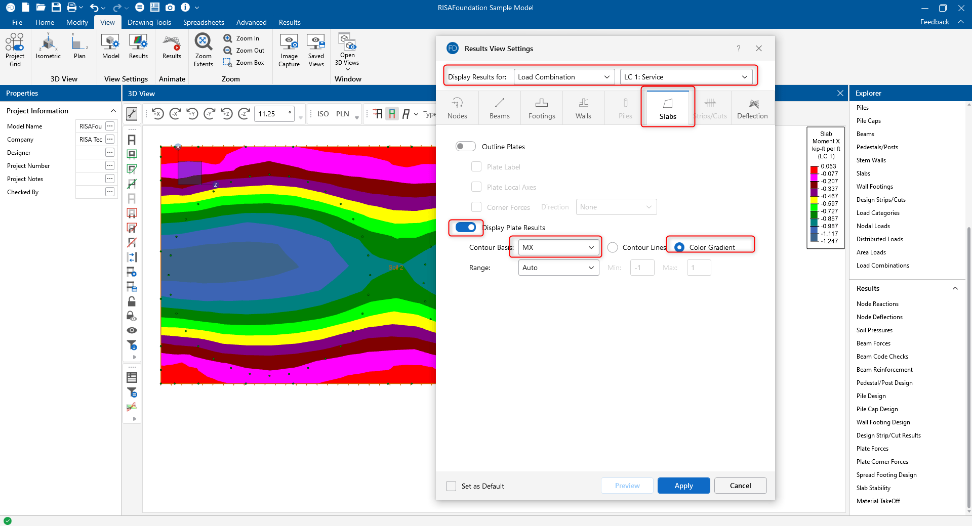 RISA | Understanding the Slab Design Cut Results