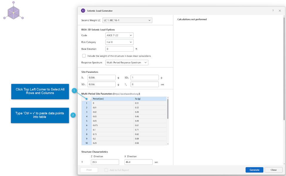 How to Use Multi-Period Response Spectrum Data for Seismic Load Generation?