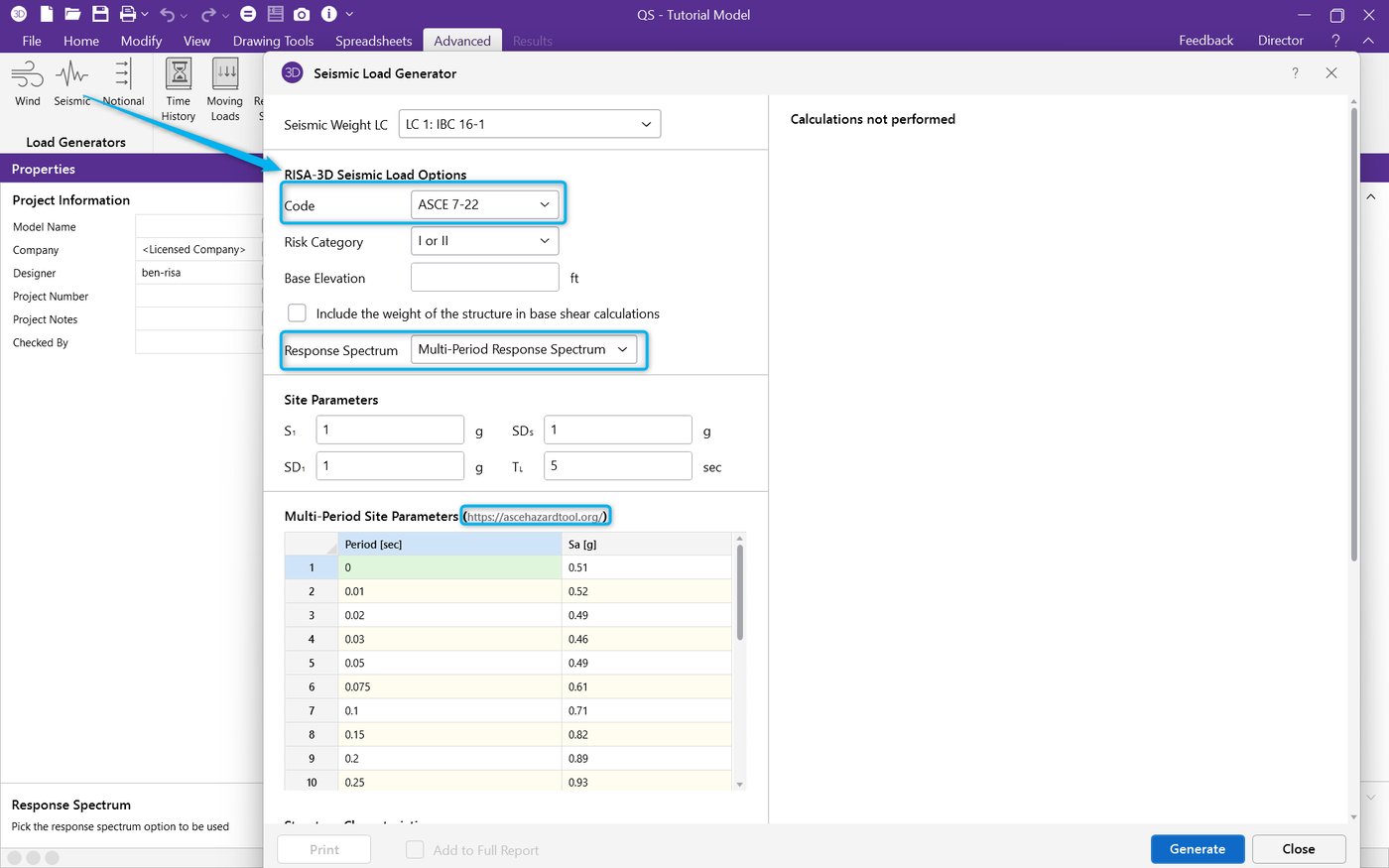 How to Use Multi-Period Response Spectrum Data for Seismic Load Generation?
