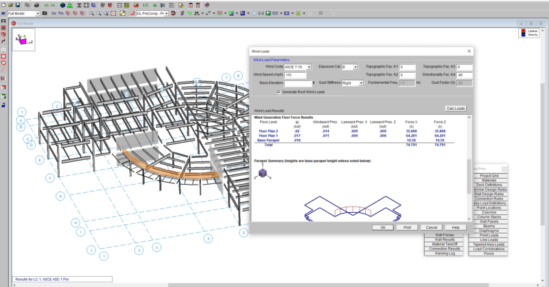 RISA | Use Mezzanine Levels for Wind Loading and Drift Calculations