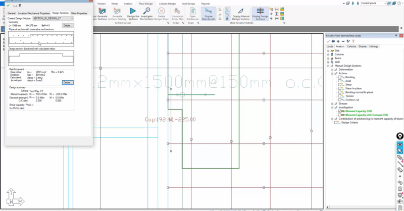 RISA | Moment Capacity of Slabs with Base Reinforcement