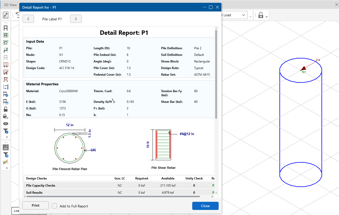 RISA | Design of Single Piles in RISAFoundation
