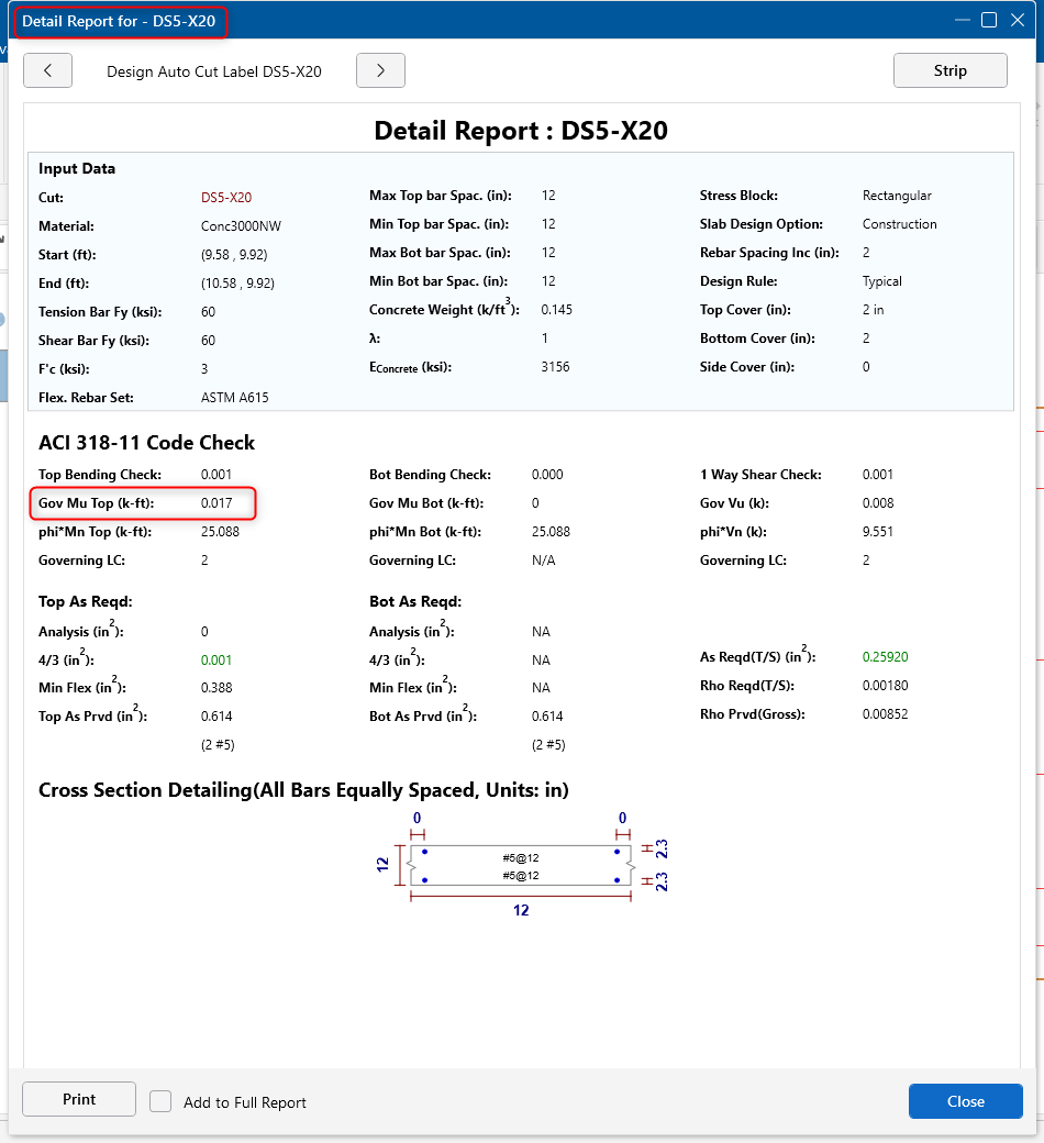 RISA | Understanding the Slab Design Cut Results