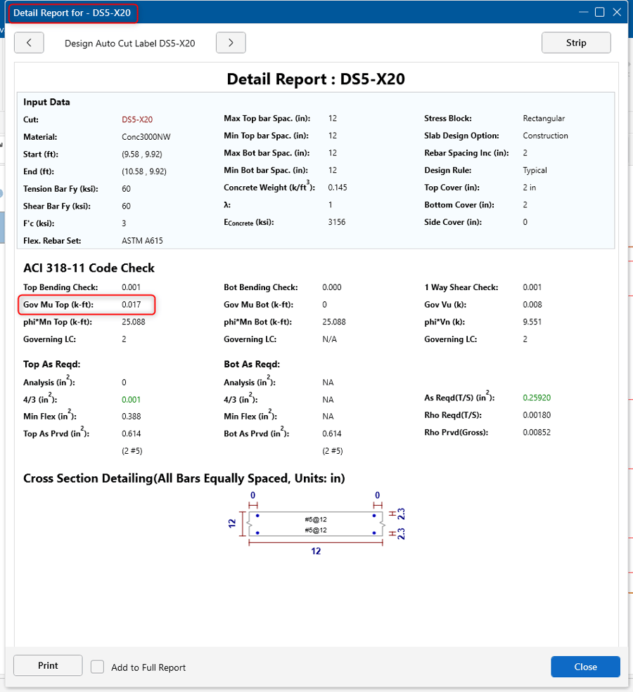 RISA | Understanding the Slab Design Cut Results