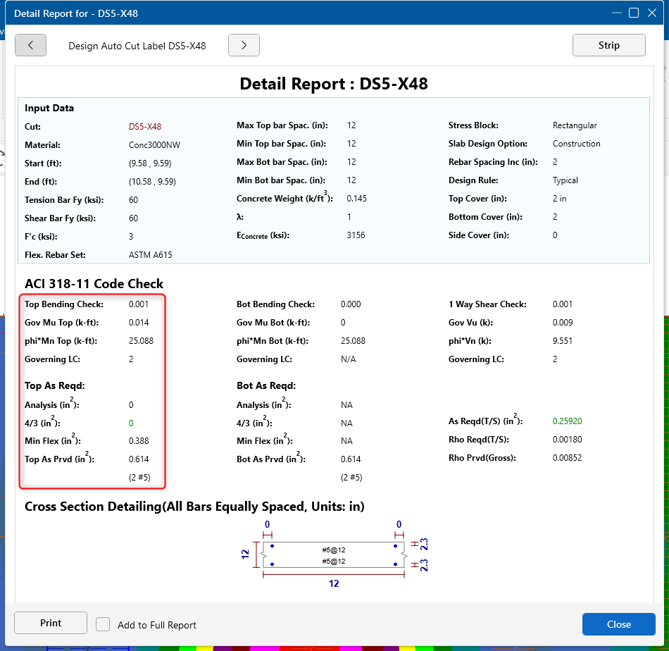 RISA | How to Investigate the Design Strip Results in RISAFoundation