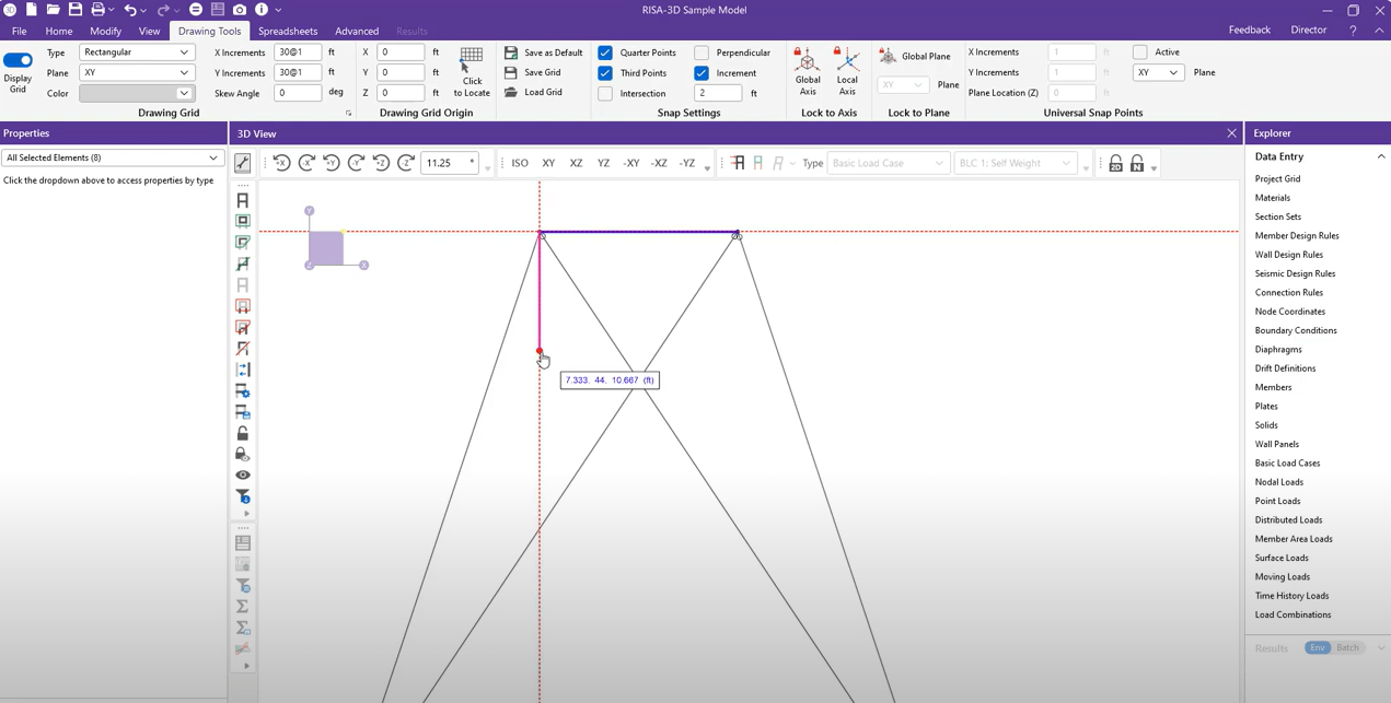 RISA | Added Ability to Move Nodes with Mouse in RISA-3D